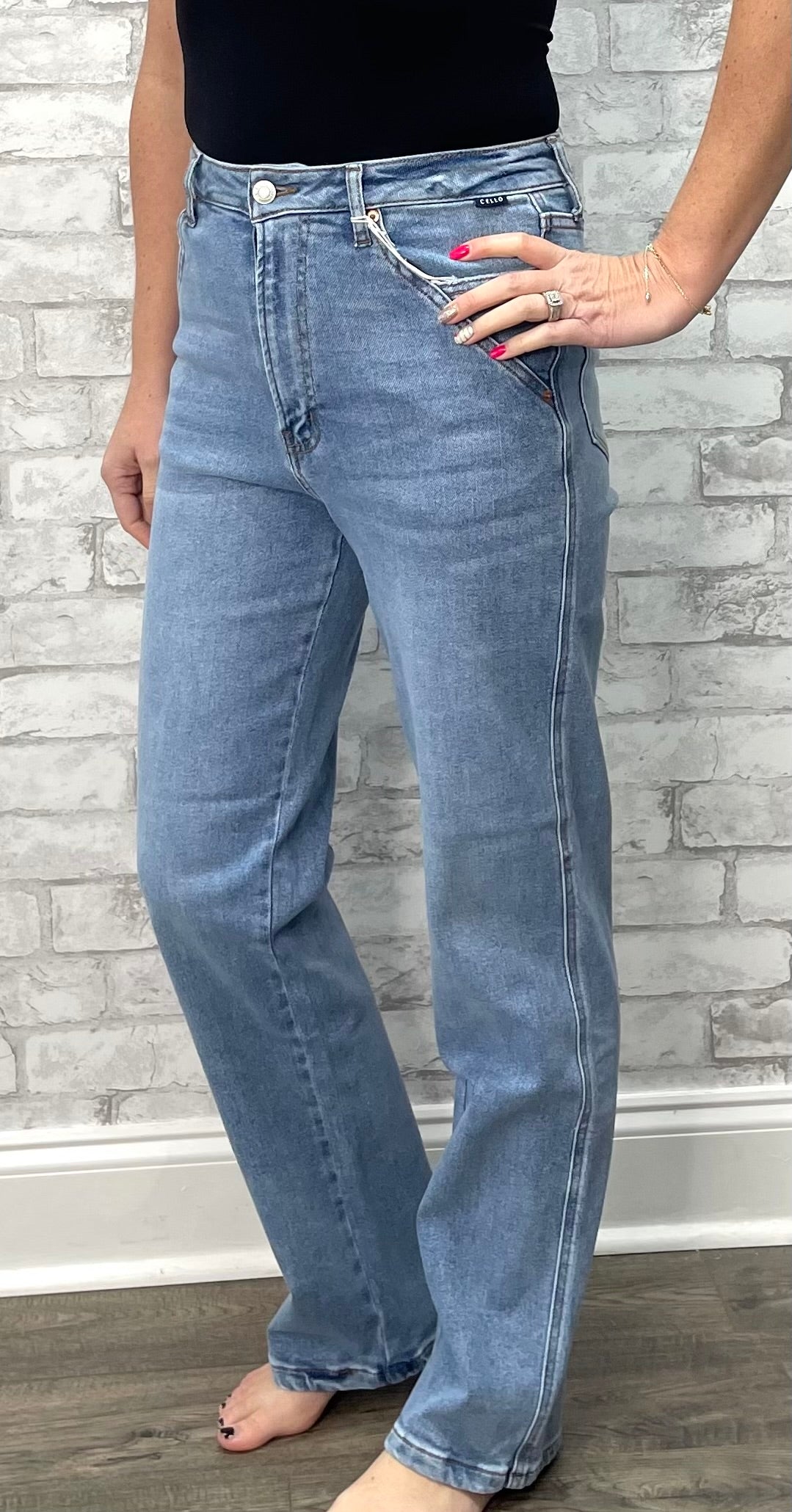 Super High Rise Dad Jean with Slanted Front Pocket – Honey Blush Fashion